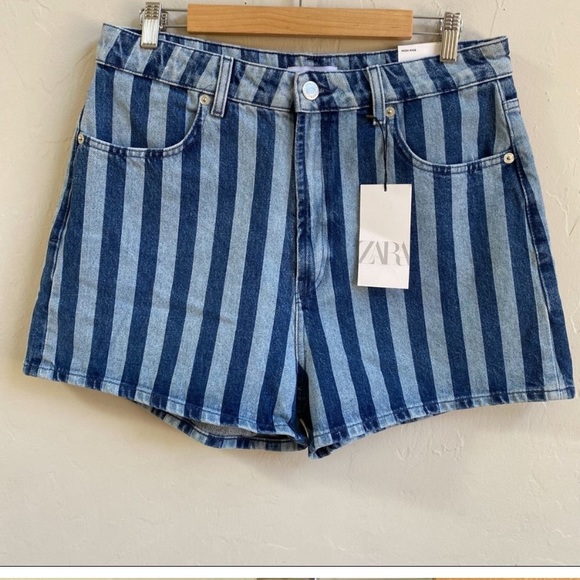 Zara | Shorts | Zara Striped Denim Shorts | Poshmark